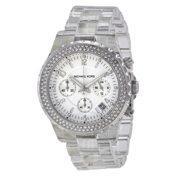 Michael Kors | Accessories | Michael Kors Clear Watch With Crystals ...